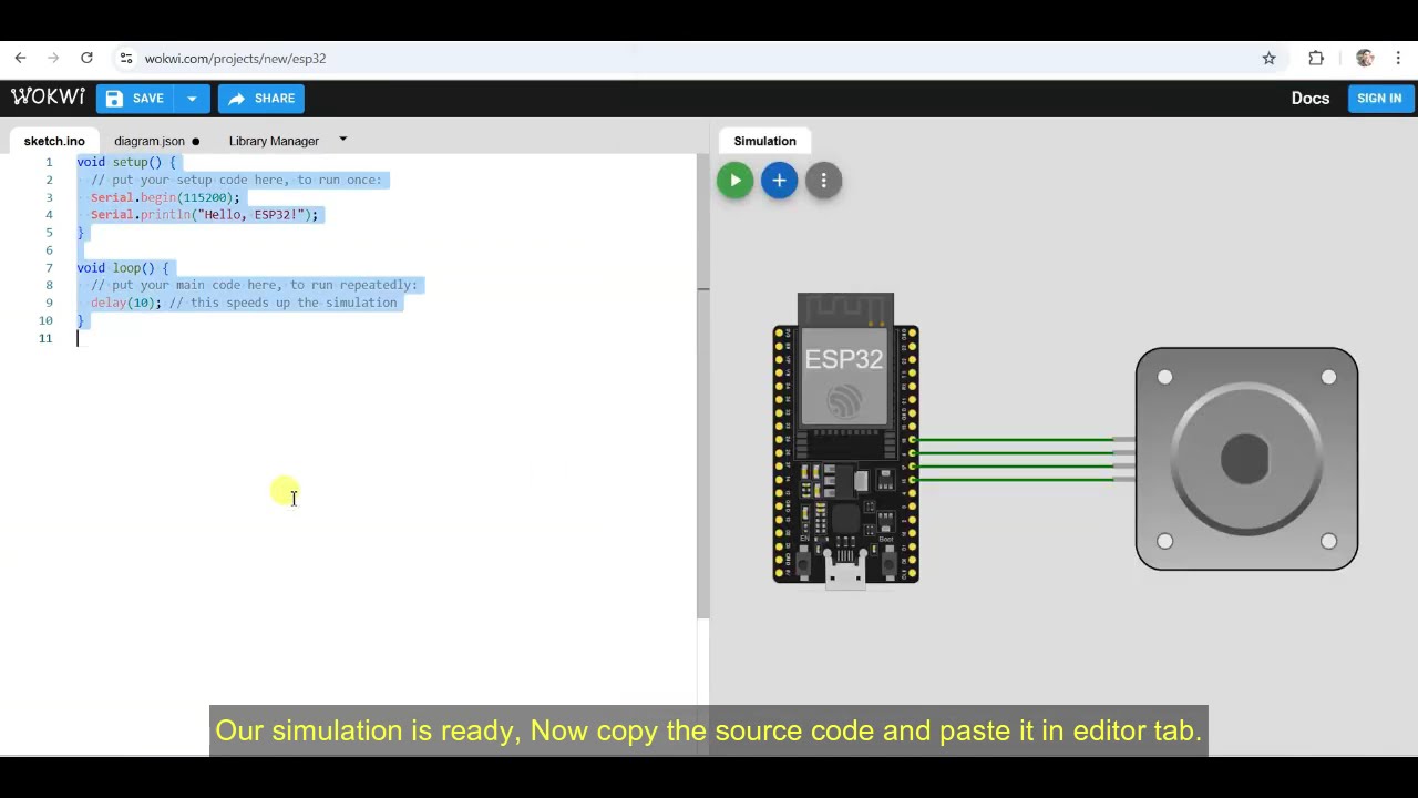 Bipolar Stepper Motor Simulation with ESP32 | Wokwi