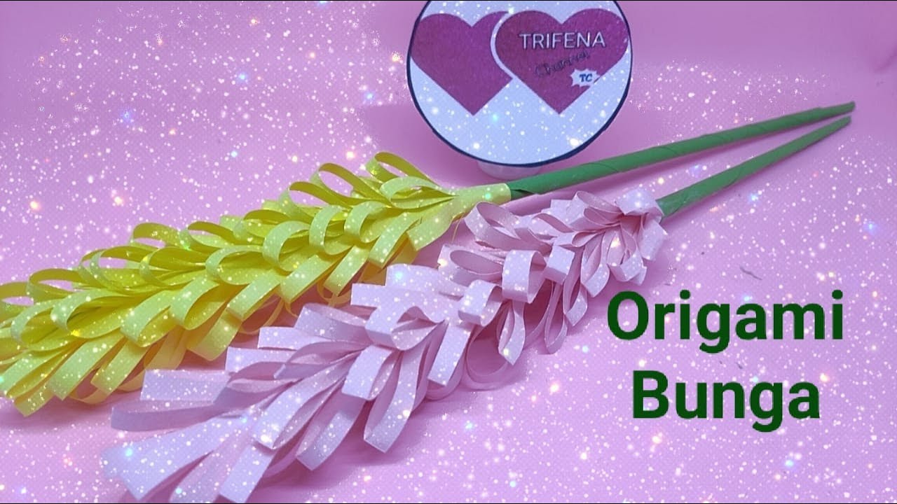 Bunga origami anak TK PAUD SD kreasi membuat bunga dari kertas origami