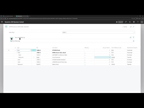 Business Central short: Replace the assembly item with its components on document lines(Explode BOM)