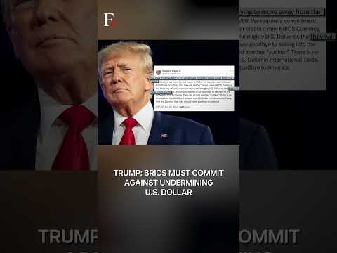 Donald Trump Threatens BRICS Nations With 100% Tariffs Over De-Dollarisation |Subscribe to Firstpost