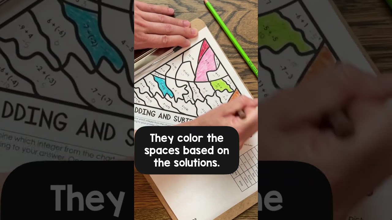 Fun coloring activity for adding & subtracting integers on tpt!
