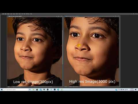 Photoshop new AI feature to Increase resolution of an Image.