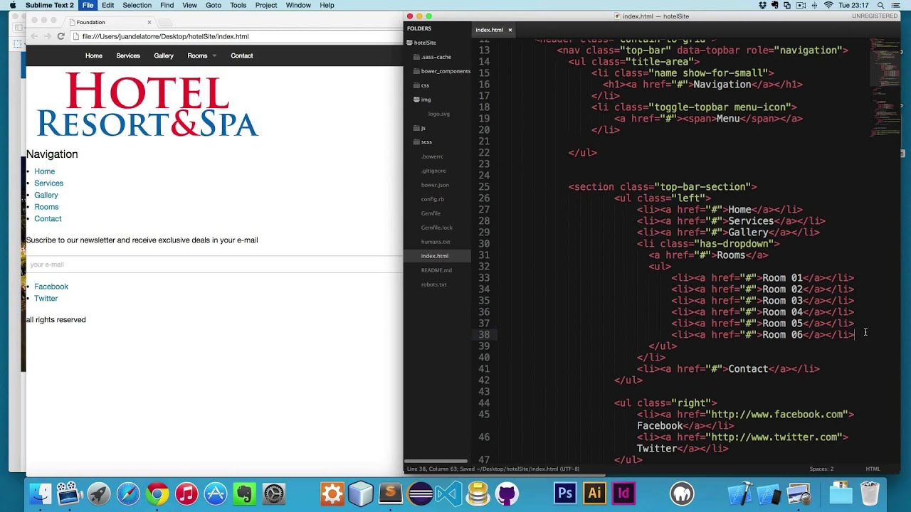Add a Dropdown Menu in the Top Bar with ZURB Foundation 5