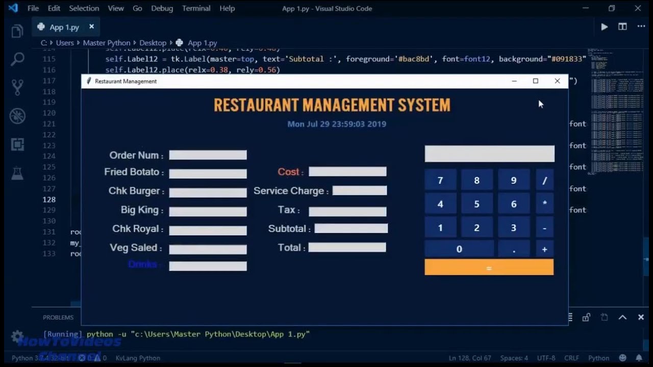 Build Restaurant Management System | Python & Tkinter | HTML Course | Web Development | Learn |