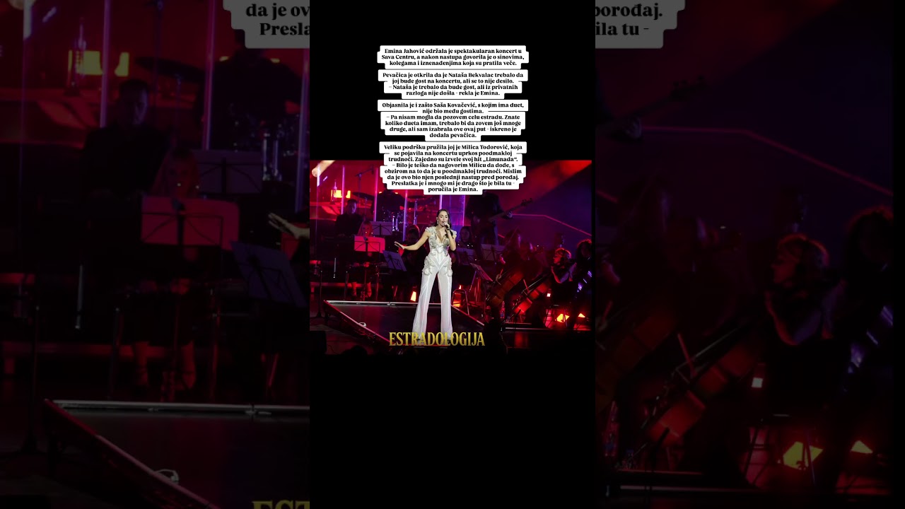 OVO JE RAZLOG ZAŠTO SE NATAŠA NIJE POJAVILA KAO GOŠĆA NA KONCERTU EMINE JAHOVIĆ!