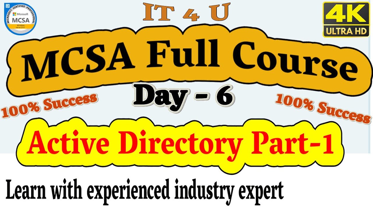 MCSA Full Course Day - 6 Active Directory Part-1 [Active Directory Tutorial for Beginners to Expert]