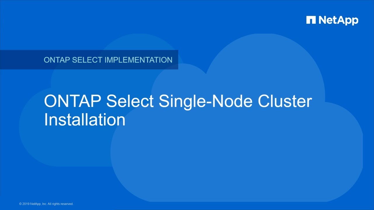 Deploying an ONTAP Select Single-Node Cluster