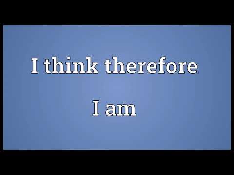 I think therefore I am Meaning