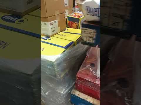 Restaurant Depot with frozen pallets in dry goods warehouse and way above temperature threshold