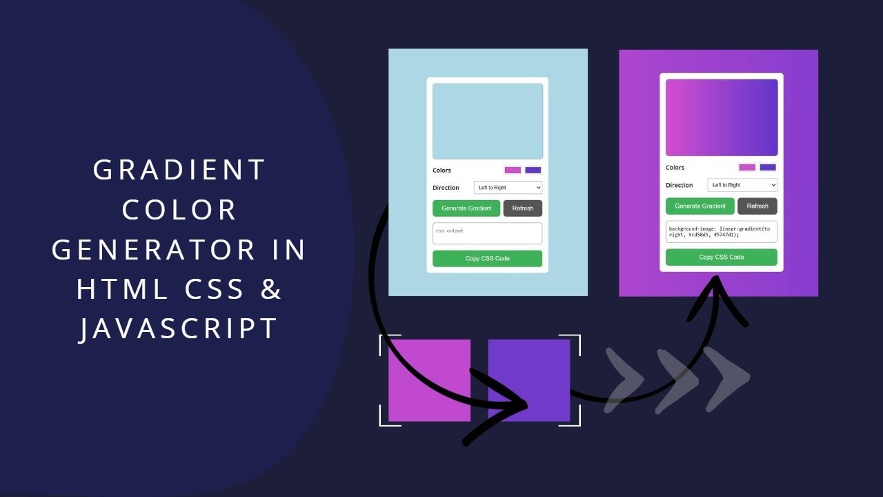Gradient Color Generator in HTML CSS & JavaScript