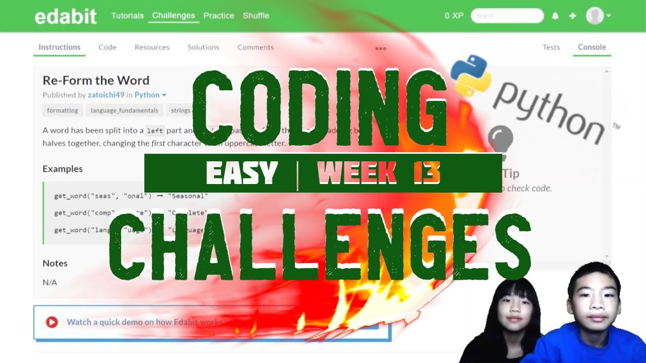 Learn to Code Python | Coding Challenges in Easy Week 13