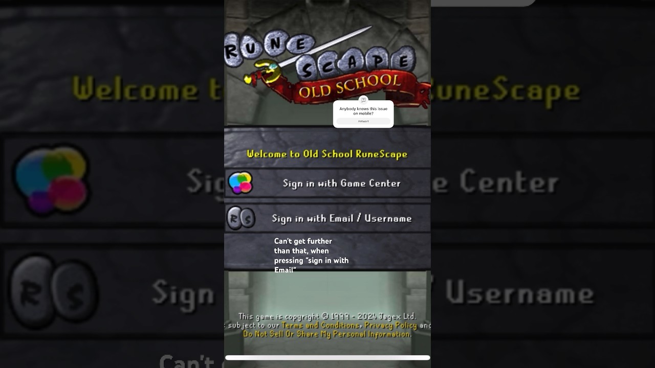 Login does not work on mobile #osrs