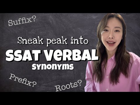 Sneak Peak into SSAT Verbal with me