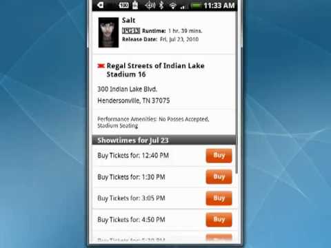 Find movies and showtimes on your Android phone