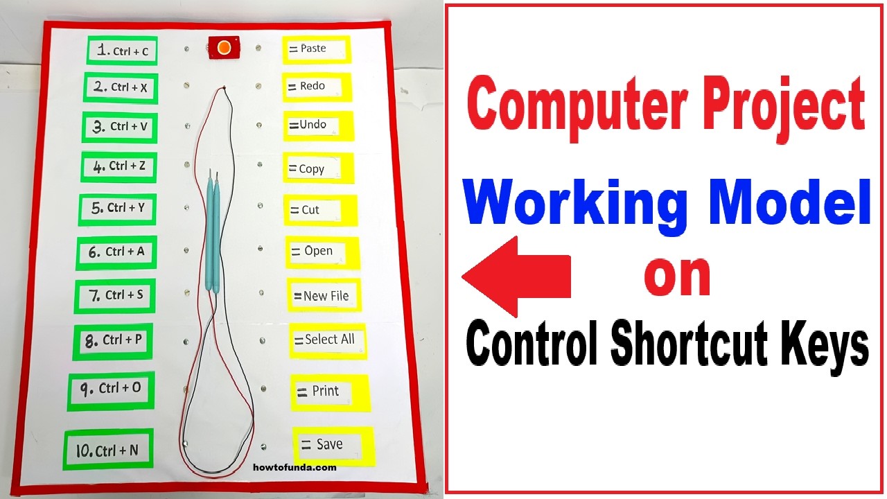 Control Shortcut Keys Working Model | Amazing Computer Project 2026 - diy - howtofunda