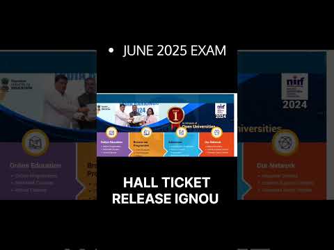 IGNOU June 2025 Hall ticket release| IGNOU Hall Ticket download June 2025