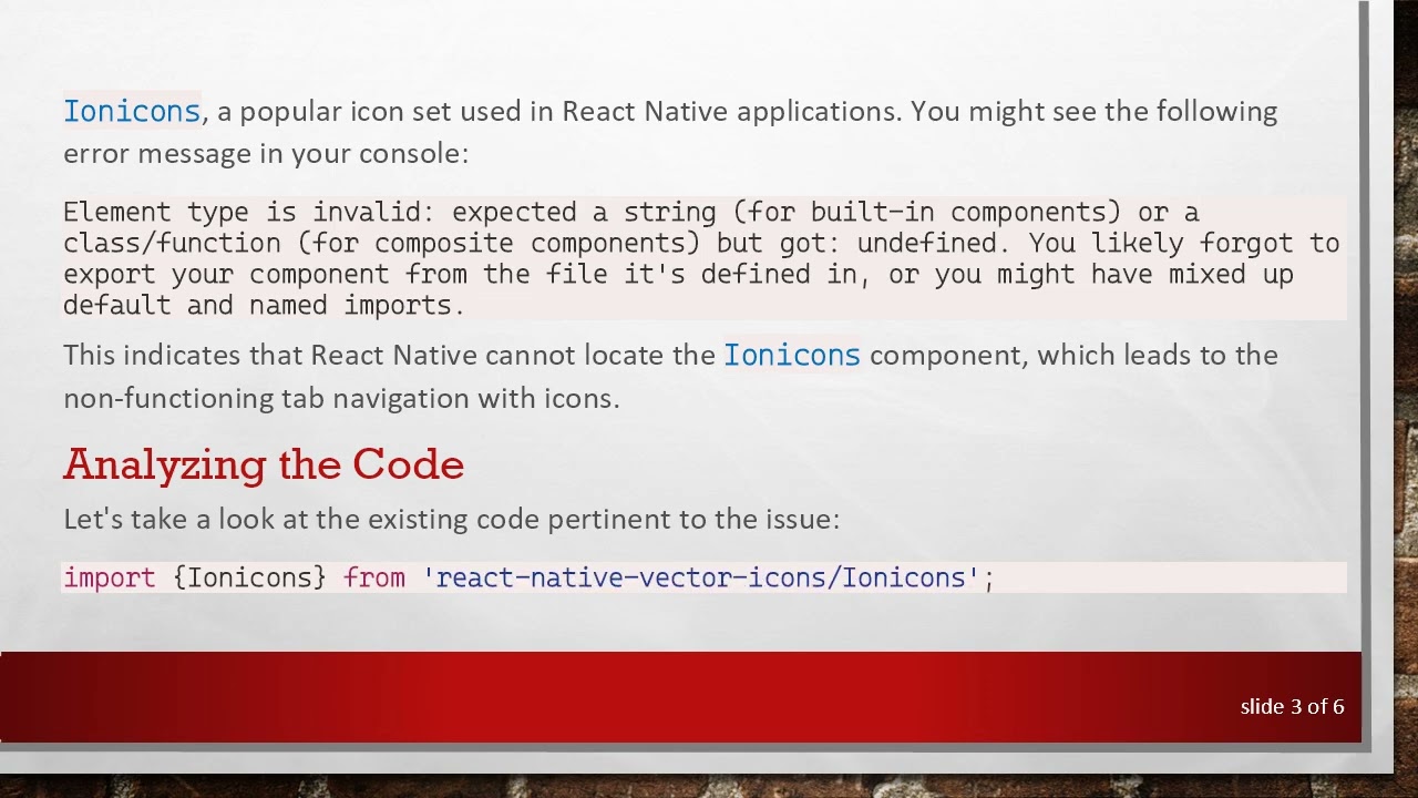 Fixing the TabBarIcon Render Method Error in React Native