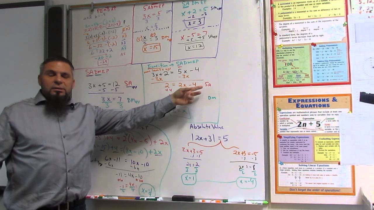 MTS Algebra 1 Cheat Sheet Ch1 Test and Notes PEMDAS Transition SADMEP Absolute Value Ch1
