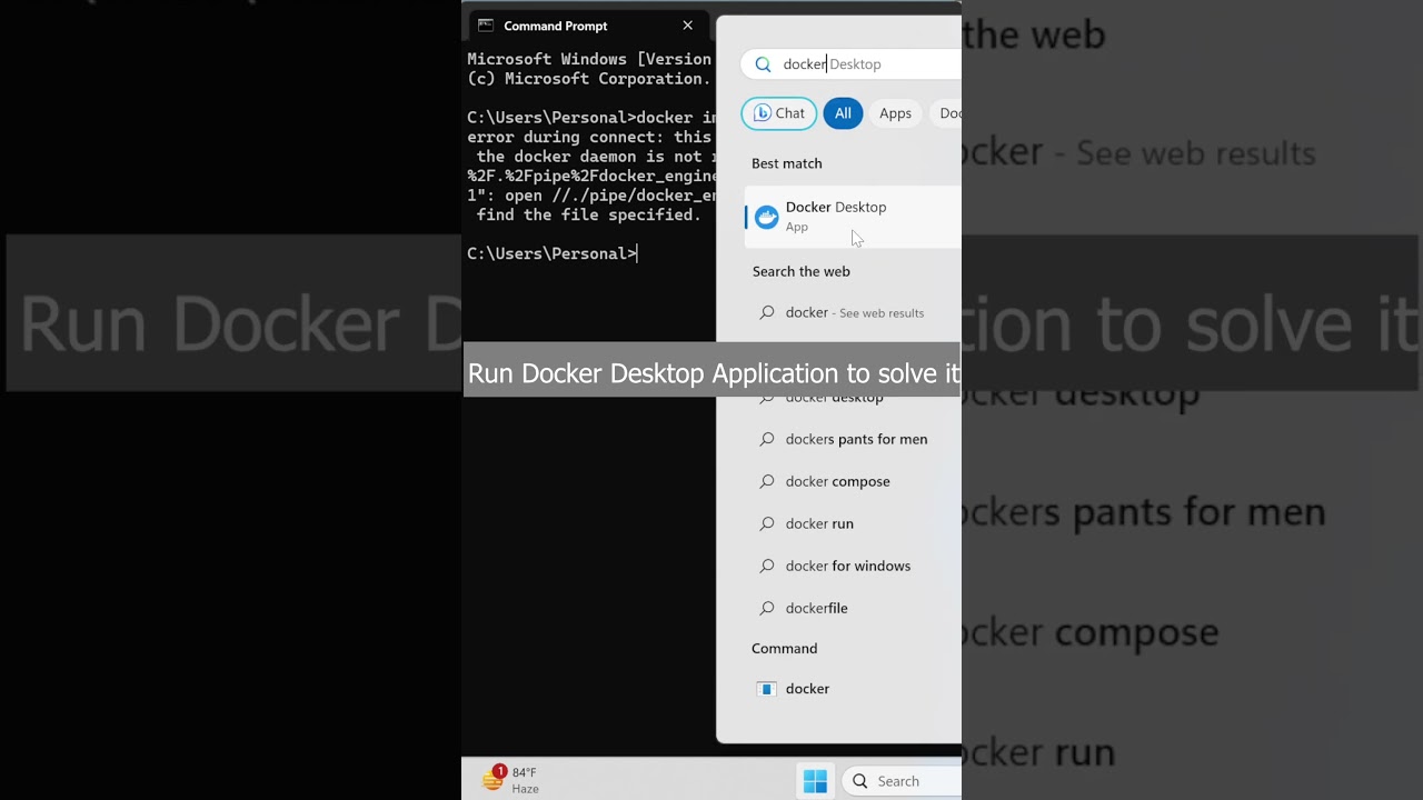 How to Solve Docker Error docker daemon is not running #shorts #tips #docker #windows #windows11