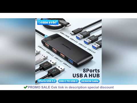 Lemorele TC110 8 Port HUB USB C 10Gbps Hub USB Type C to USB 3.2 Gen Data 3 Ports Hub Adap