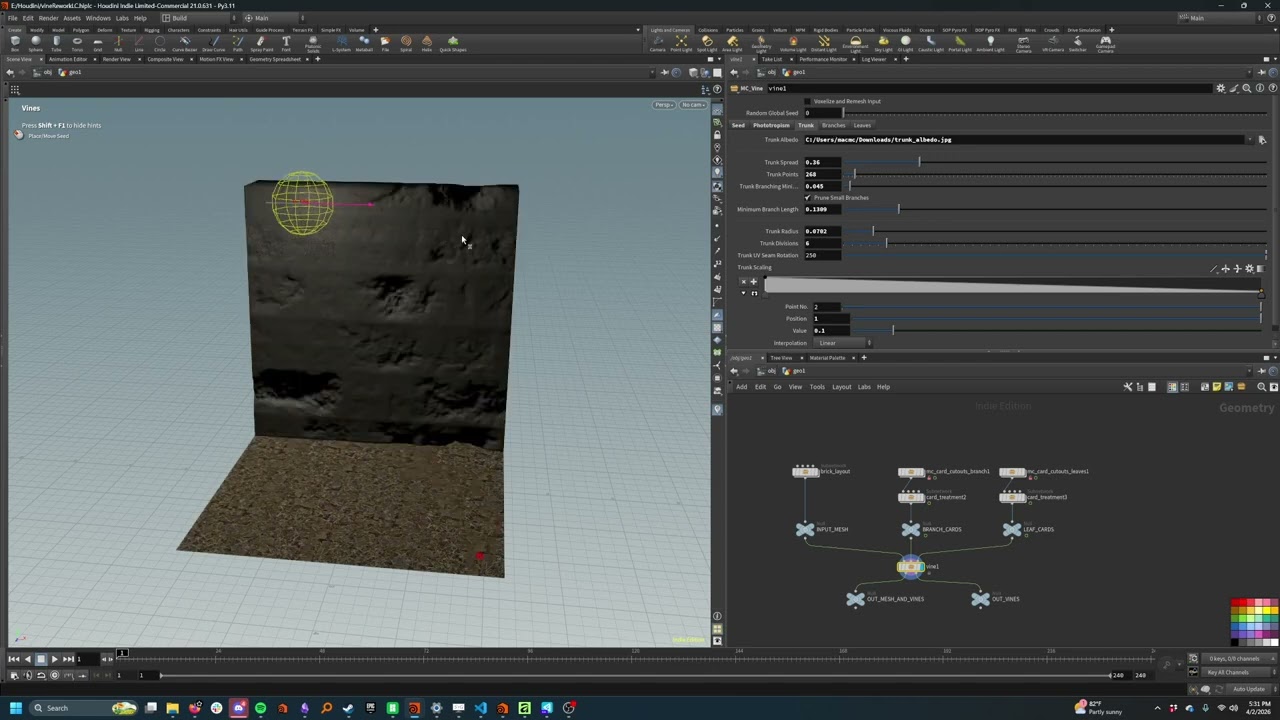 Houdini Vine Tool Demo