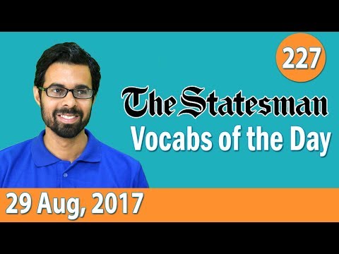 ✅ The Statesman Vocabulary (29 Aug, 2017) - Learn 10 New Words with Tricks | Day-227