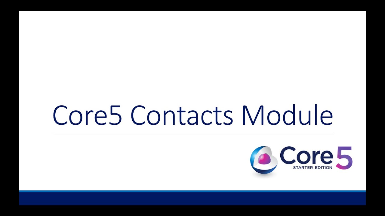 Core5 Starter Edition - Contacts Module
