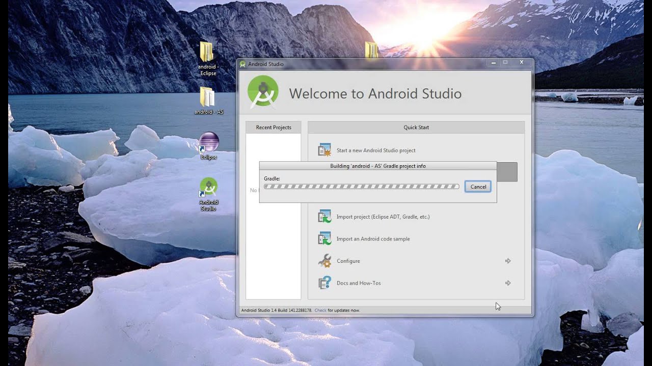 Instructions for importing Material Design UI Android Template App in Android Studio