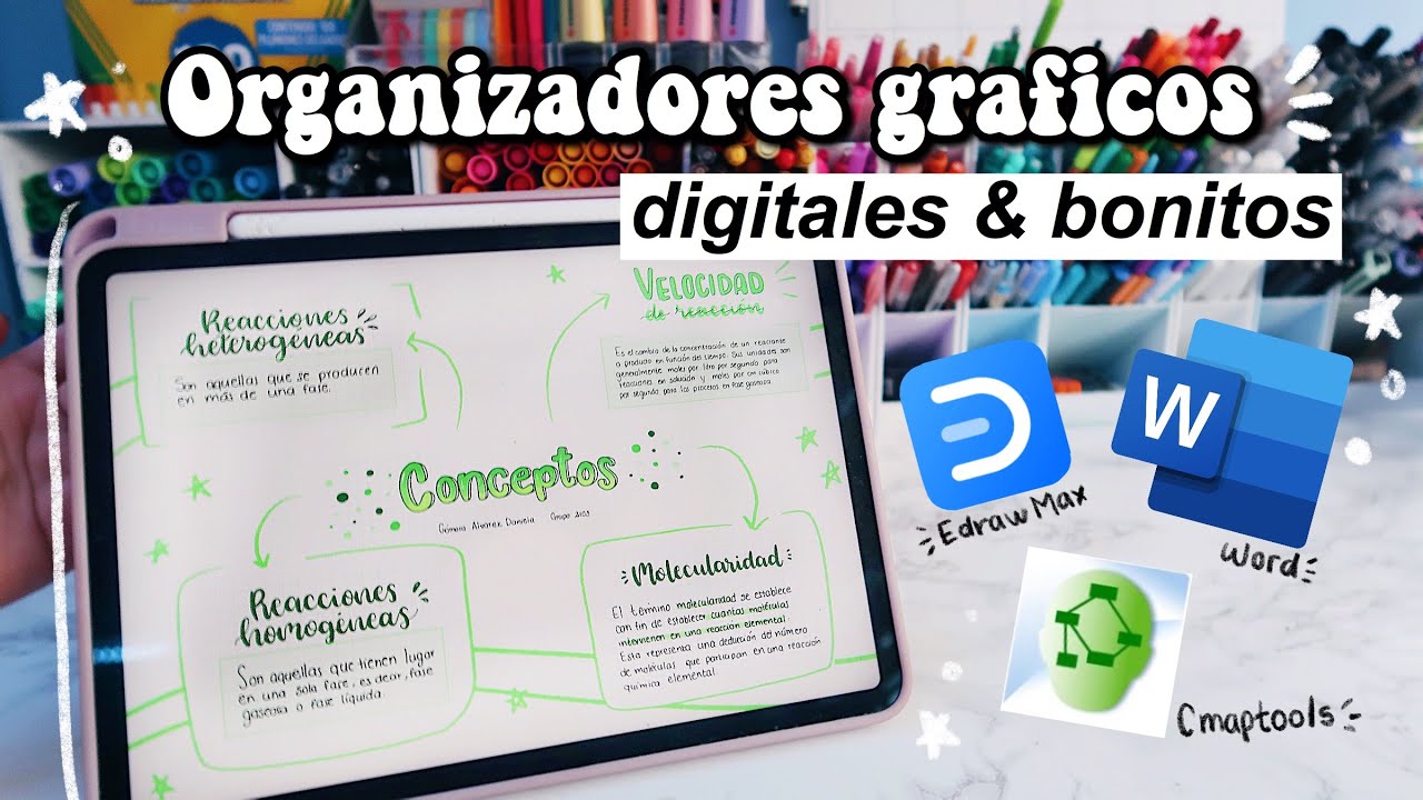 MAPAS CONCEPTUALES DIGITALES / ORGANIZADORES GRÁFICOS BONITOS con EdrawMax - DanielaGmr ✨