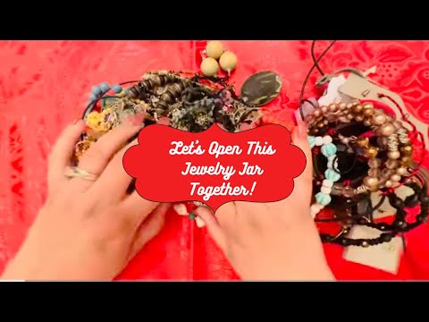 LET’S OPEN MY VINTAGE JEWELRY JAR FROM THE THRIFT STORE! #jewelryjars #jewelry #thriftwithme