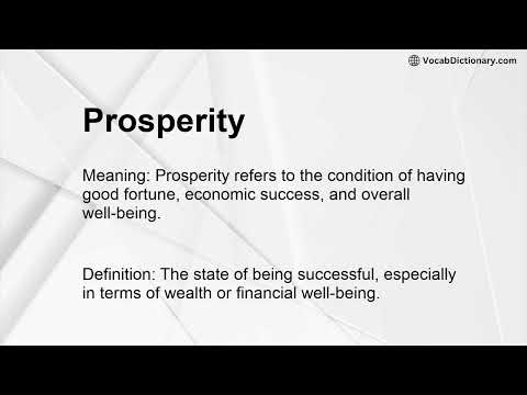 Prosperity Meaning