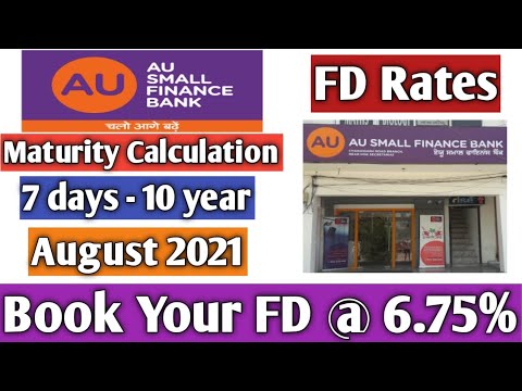 AU Small Finance Bank||FD rates||Newly Revised and updated||Book your FD @ 6.75%||August 2021