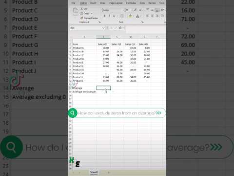 Exclude zeros when calculating averages in Excel