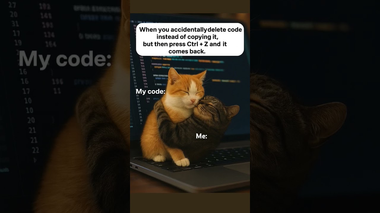 Ctrl+ Z Saved the day! #cat #memes #coding #codinglife #codingmeme #programming #programmingmemes