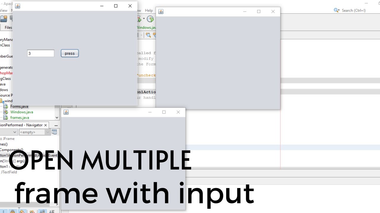 How to open multiple frames in Java Swings?