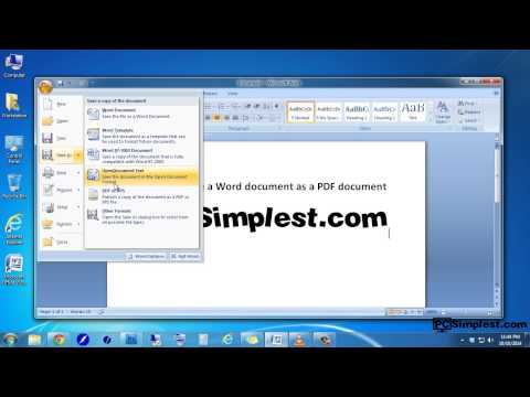How to save a Word document as a PDF document