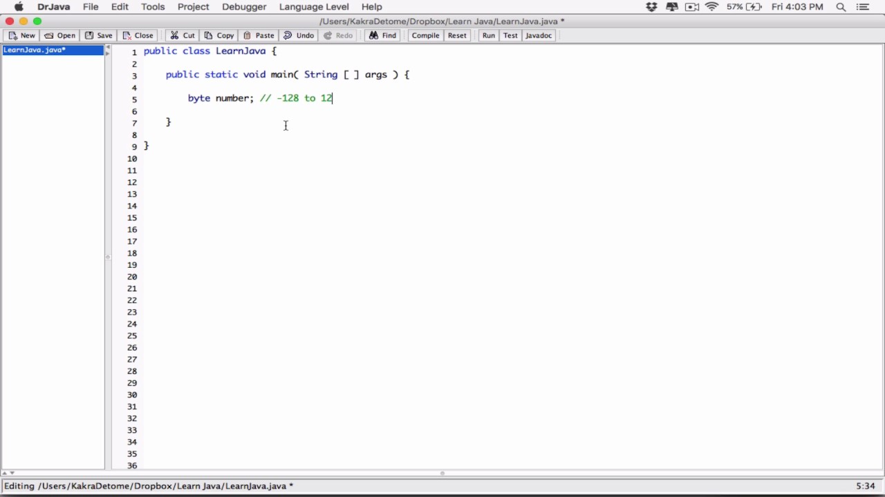 17. Primitive Integer data type: byte - Learn Java