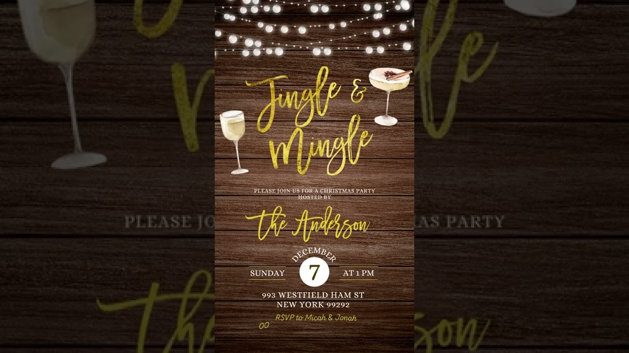 CH7 Rustic Jingle and Mingle Christmas Party Invitation