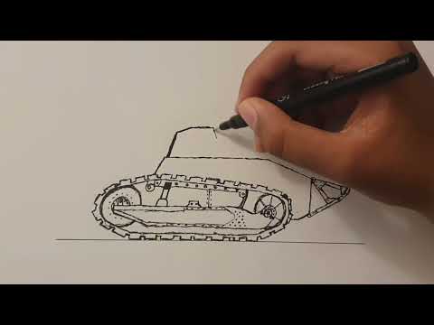 How to draw a Light tank | Easy | WW1