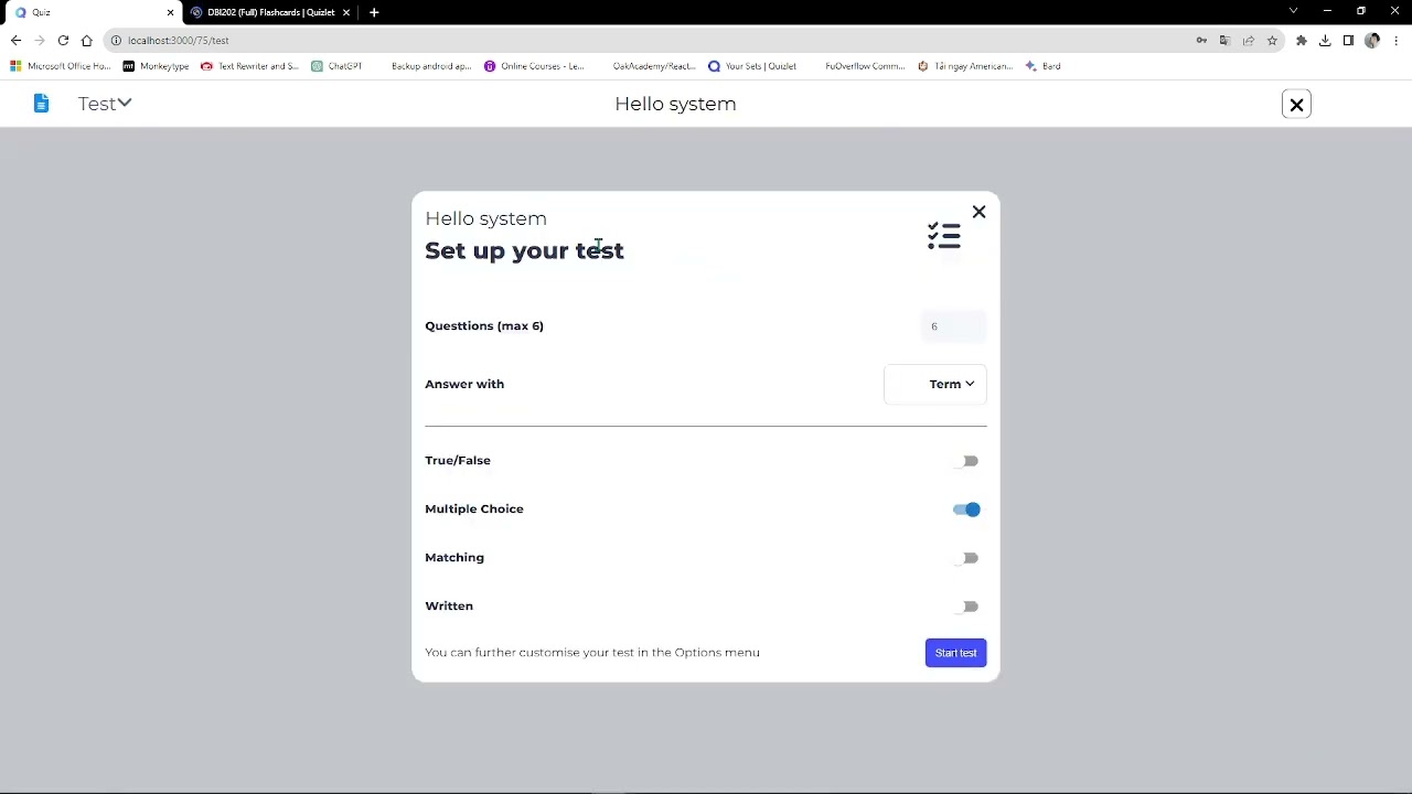 Quizlet Clone Basic Project