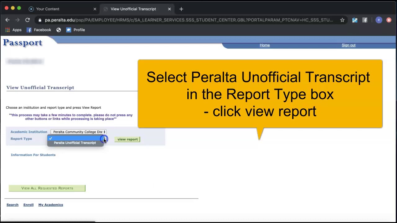Walkthrough: How to view your unofficial Transcript