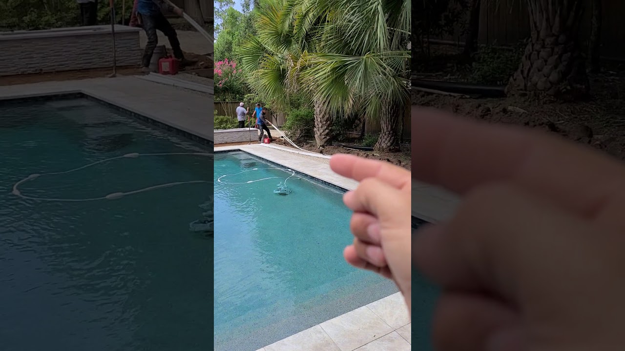 Synthetic turf around pool