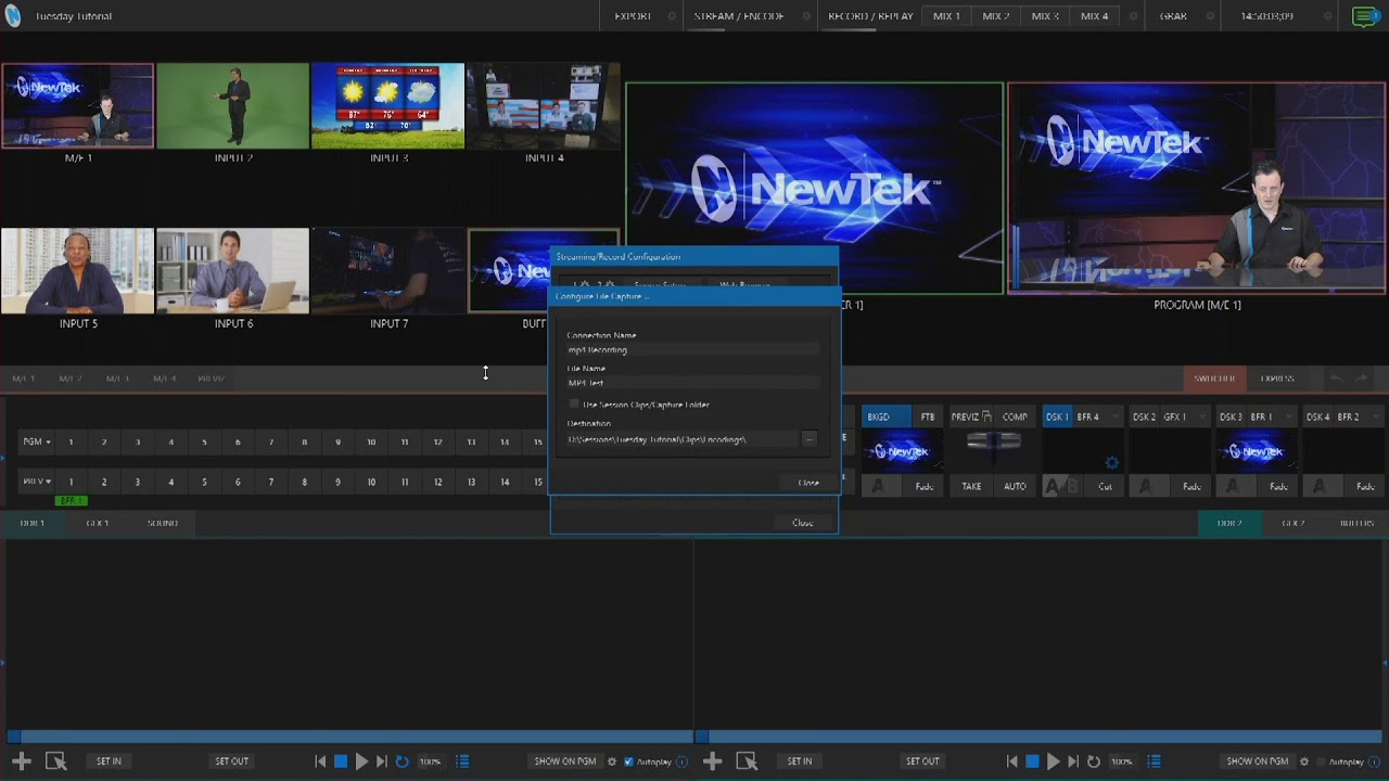 How to record an Mp4 on TriCaster