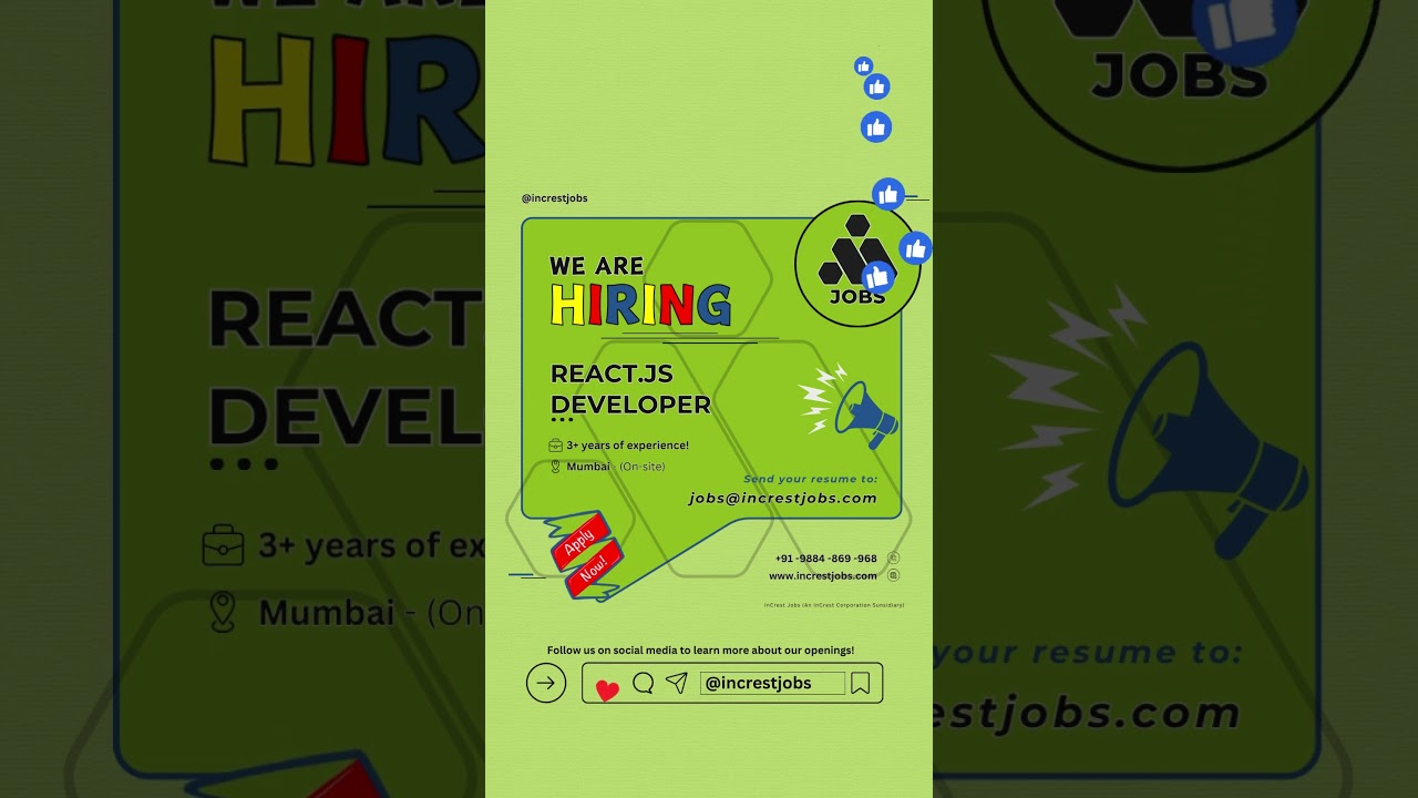 We are hiring a React.js Developer.