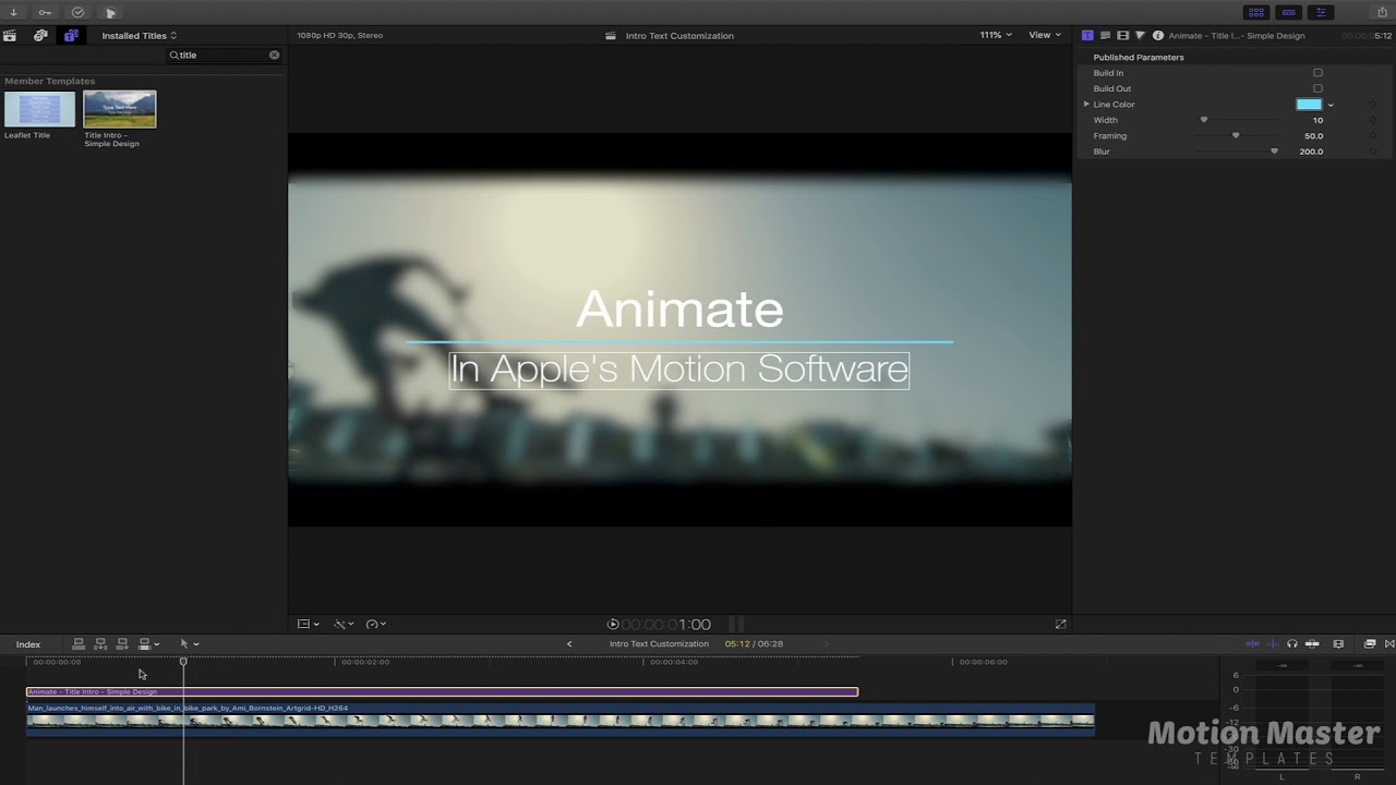 The Power of Motion Templates in Final Cut Pro - Intro