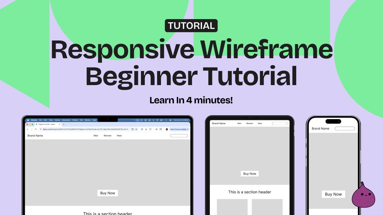 How to Design a Simple Responsive Wireframe Page in Figma in 4 minutes (Step by Step)