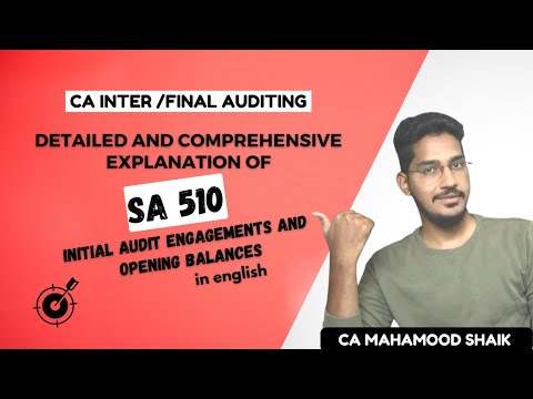 SA 510 (English) | INITIAL AUDIT ENGAGEMENTS & OPENING BALANCES | CA inter &Final | CA Mahamood