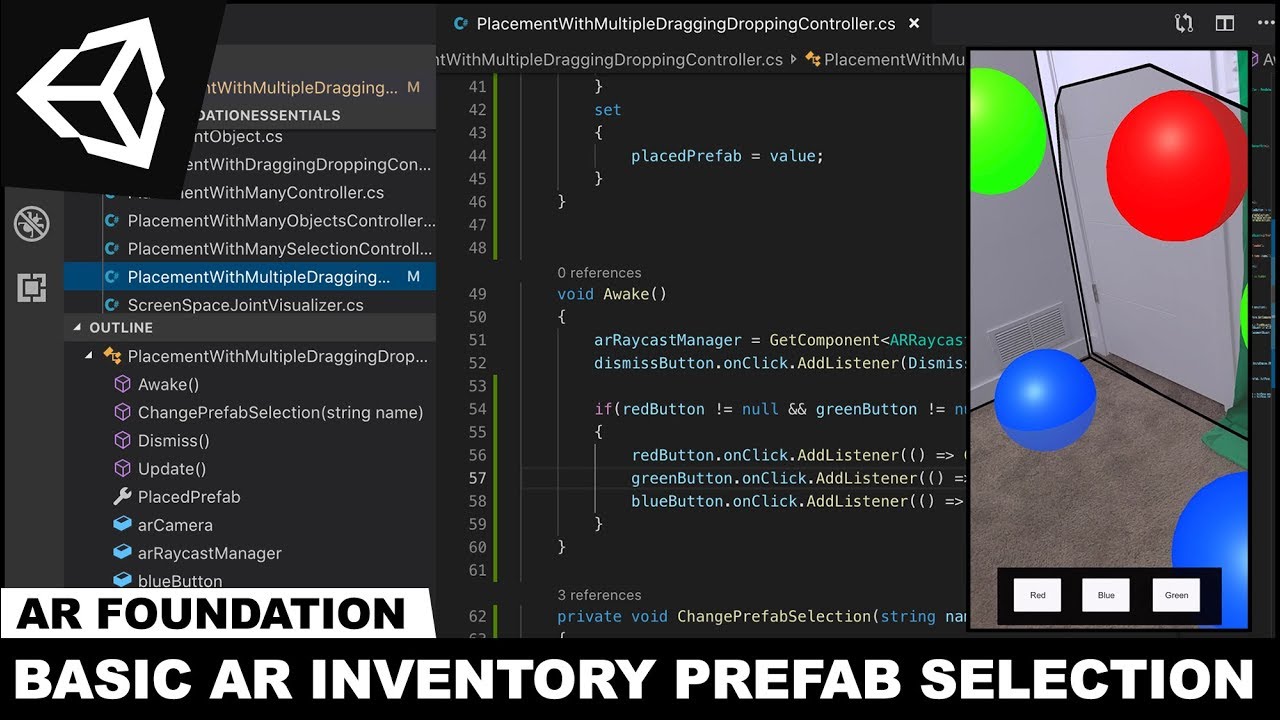 AR Foundation Plane Detection in Unity3d With Basic AR Inventory Selection
