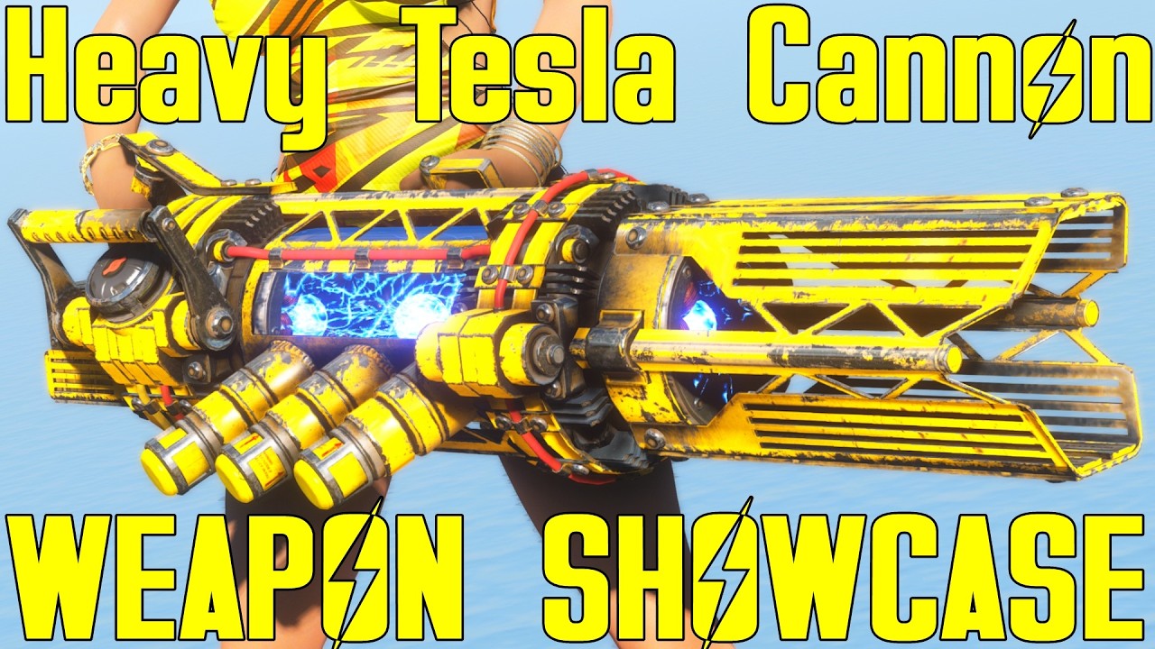 Fallout 4: Heavy Tesla Cannon - Weapon Mod Showcase