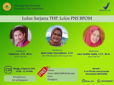 webinar 'lulus sarjana THP, lolos PNS BPOM'